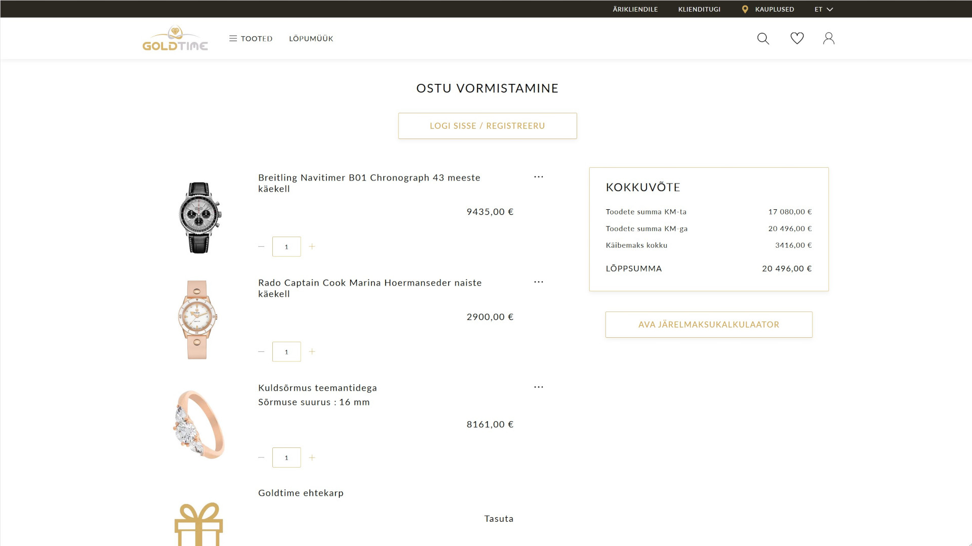 Goldtime – Magento PWA e-store – Lumav Commerce